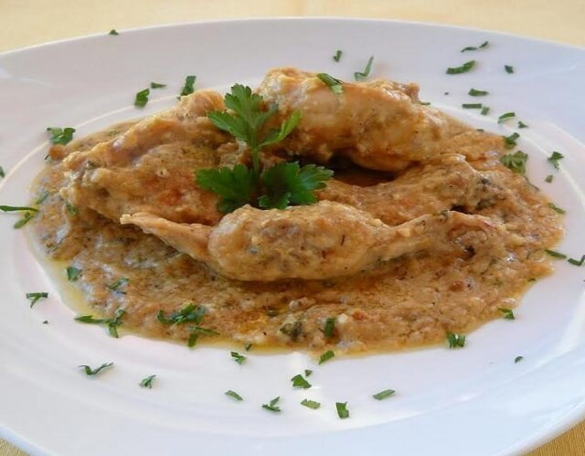 Receta de Conejo en salsa de almendras