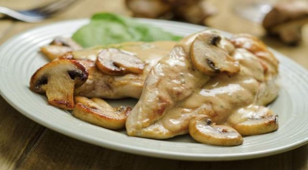 Receta de Pollo Asado con Salsa de Setas Receta de Pollo Asado con Salsa de Setas