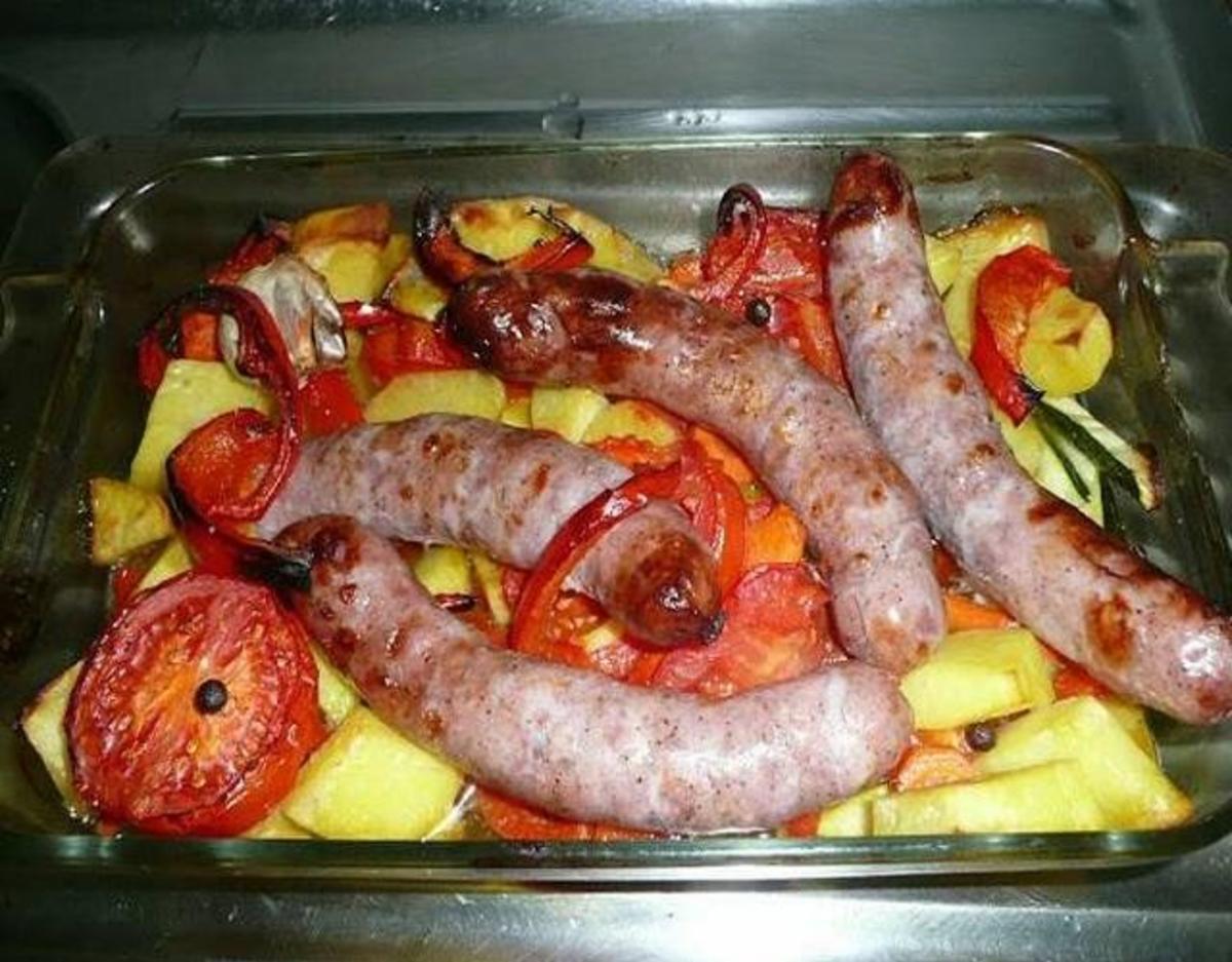 Receta de Butifarra al horno con patatas