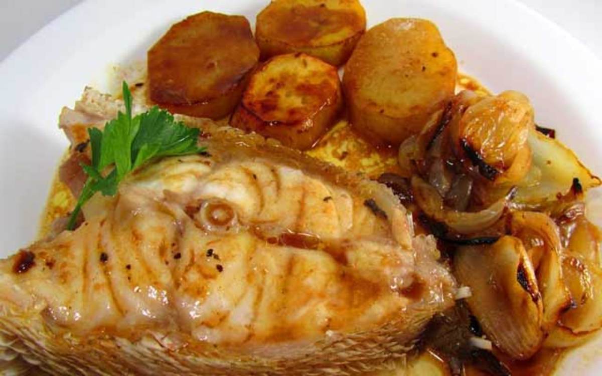 Receta de Mero al horno con vino blanco