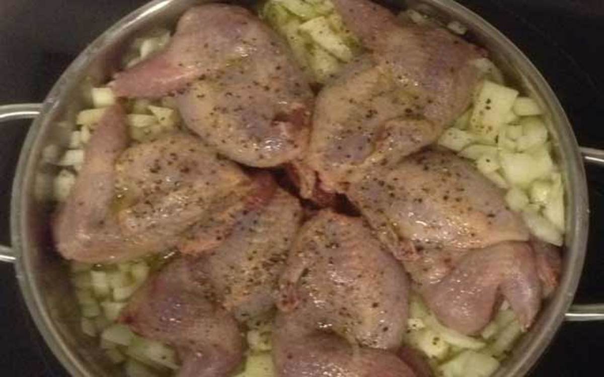 Receta de Codornices encebolladas