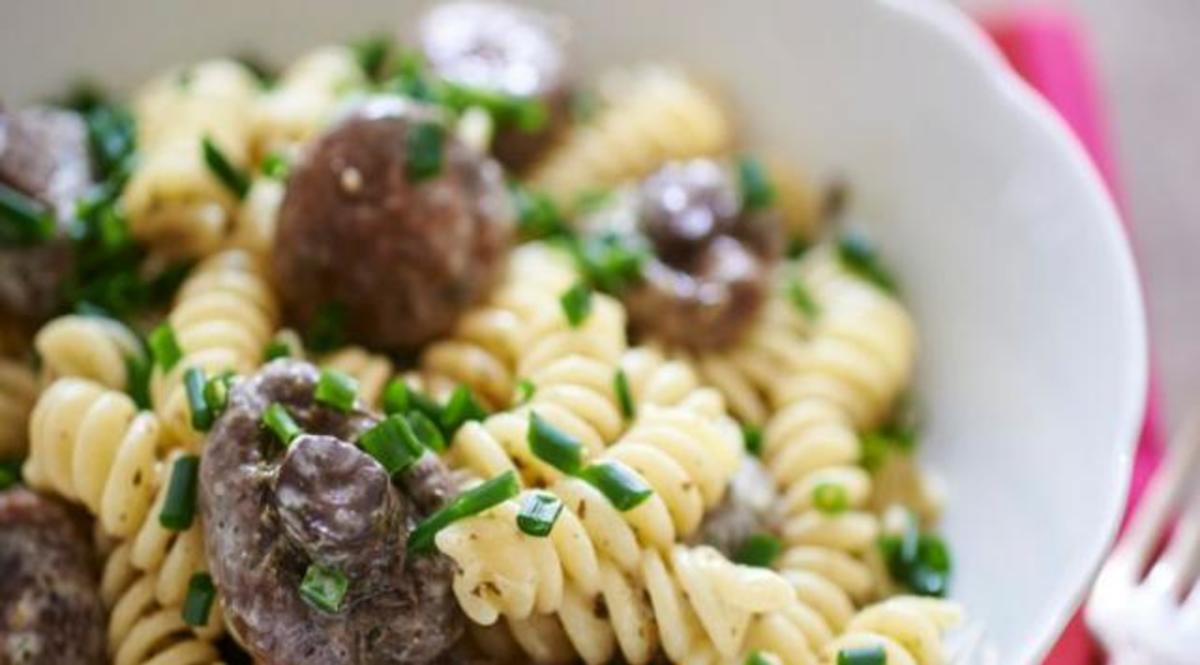 Receta de Fusilli con Crema de Champiñones